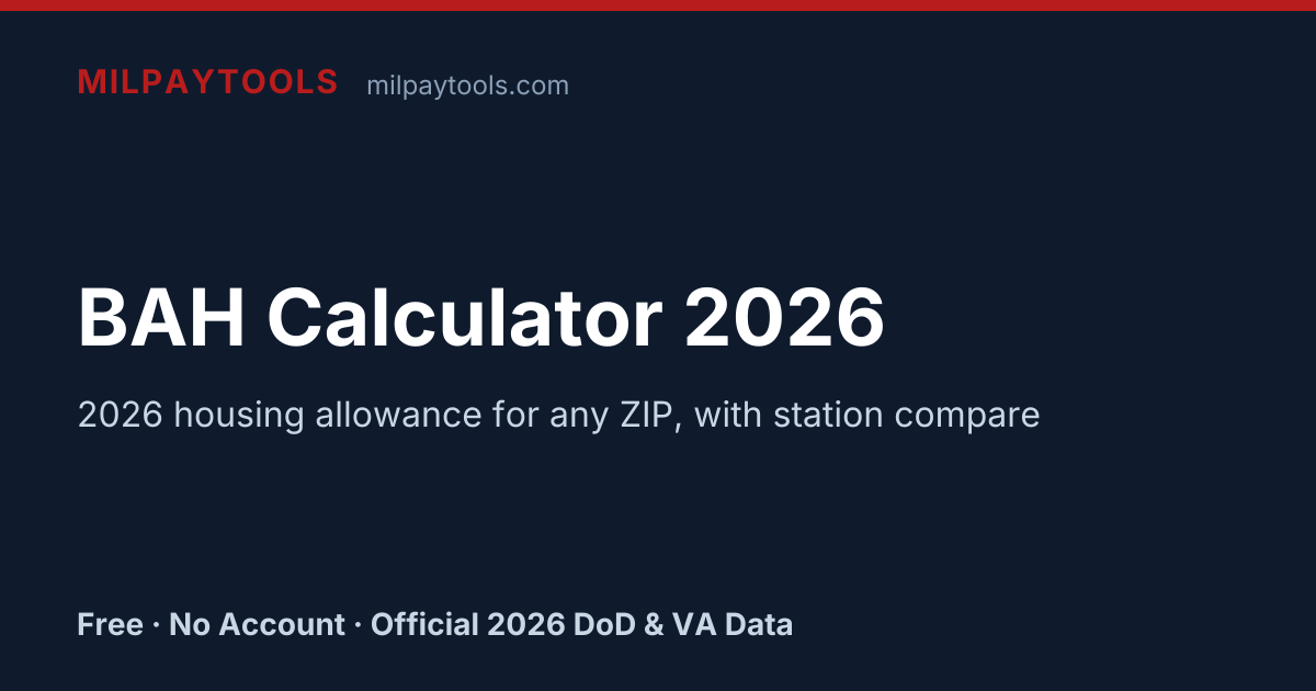 BAH Calculator 2026 | Military Housing Allowance