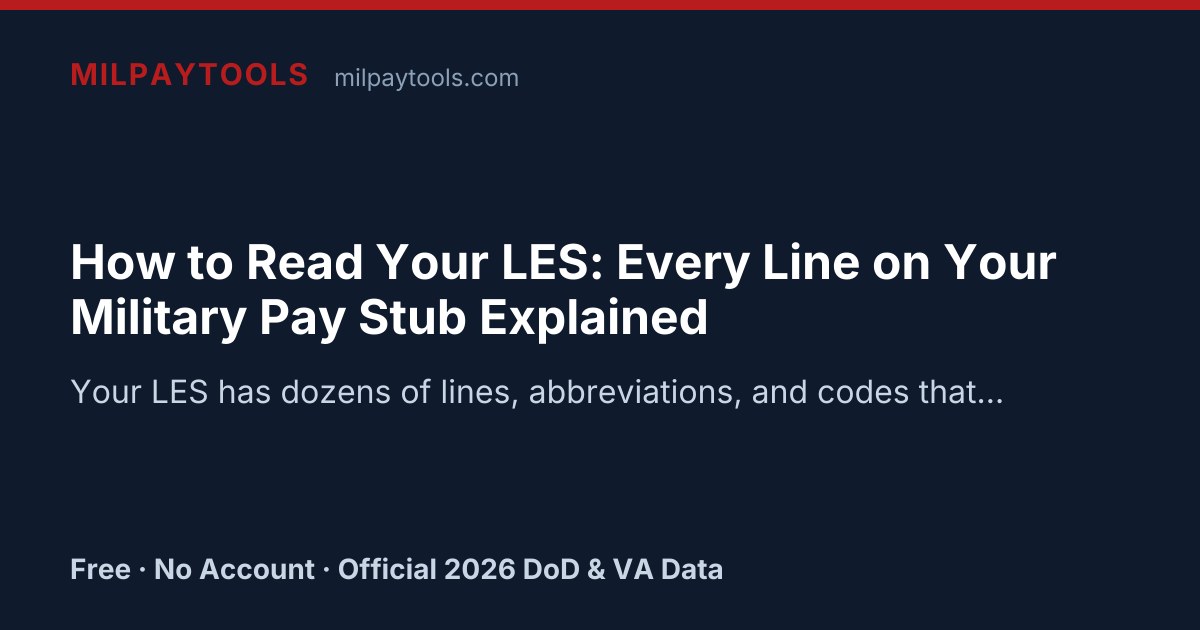 How to Read Your LES: Every Line on Your Military Pay Stub Explained