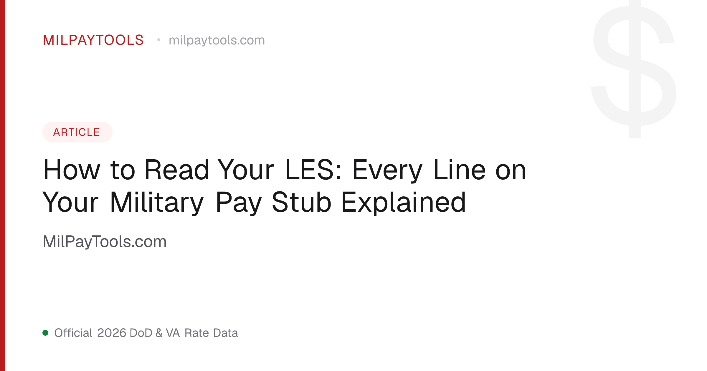 How to Read Your LES: Every Line on Your Military Pay Stub Explained
