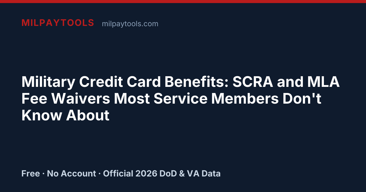 Military Credit Card Benefits: SCRA and MLA Fee Waivers Most Service ...
